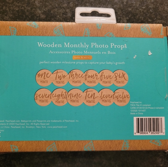 Other | Kate Milo Wooden Monthly Milestone Marker Photo Props 6pc Set ...
